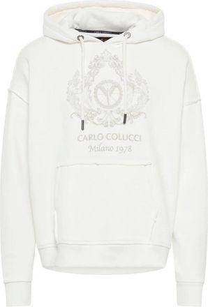 Carlo Colucci Homme, Sweatshirts et sweats &agrave; capuche, Blanc, Taille: M Sweat &agrave; capuche Oversize