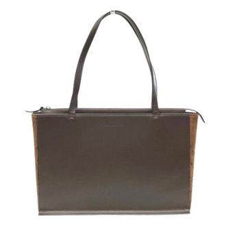 Burberry Pre-owned Sacoche en Cuir et Toile - Femme - Pre-owned - Brun - Taille: ONE Size
