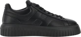 Hogan Low-Top Sneaker - Monochromatic Low-Top Sneakers With Ridged Rubber - Gr. 7 - in Schwarz - für Damen