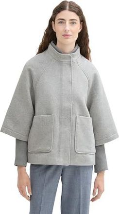Tom Tailor 1042901 Jacket, 21373-Medium Silver Grey Melange, XS Femmes