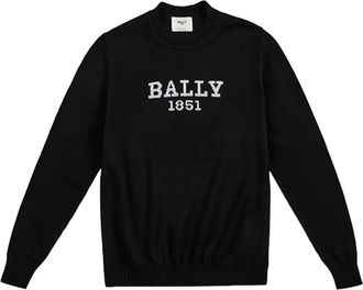 Bally pull en mérinos à logo brodé - Noir