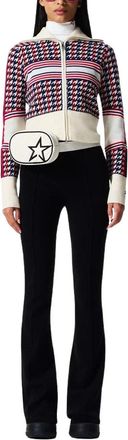 Perfect Moment Pullover aus Merinowolle mit Hahnentrittmuster - - Sport - Damen - Mehrfarbig - XS