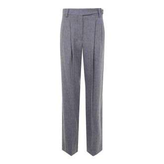 Brunello Cucinelli Pleated Wool Hosen - - Trousers - Damen - Grau - M