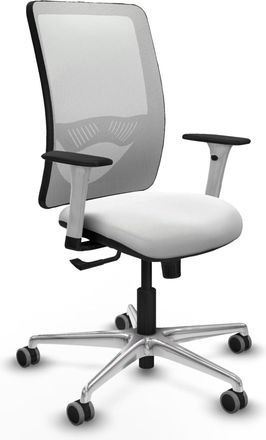 Piqueras y Crespo Wei&szlig;er Computerstuhl Zulema mit wei&szlig;en und schwarzen Armlehnen, h&ouml;henverstellbare Lendenwirbelst&uuml;tze, ausgestattet mit 3 Positionen und Schneidschaum,