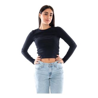 Levi's Essential Long-Sleeve Baby Tee - - Tops - Damen - Schwarzk - S