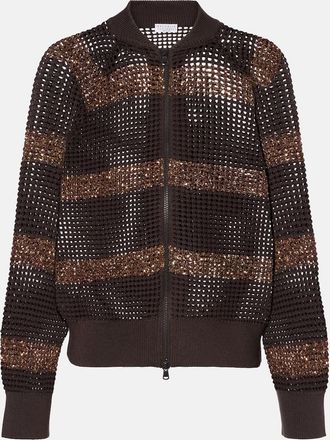Brunello Cucinelli Cardigan aus Baumwolle mit Pailletten