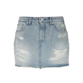 Heron Preston Destroyed Denim Minirock - - Skirts - Damen - Blau - W27