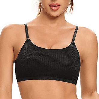 SHEKINI Soutien-Gorge Rembourré Push Up Lingerie Brassière sans Armature Tank Top Bustier Coussinets Amovibles