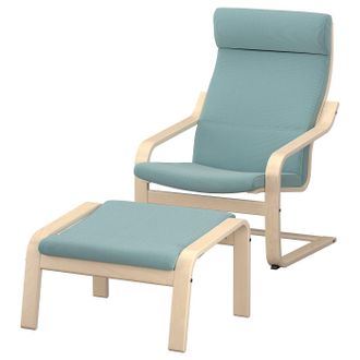 IKEA PO&Auml;NG Sessel und Hocker
