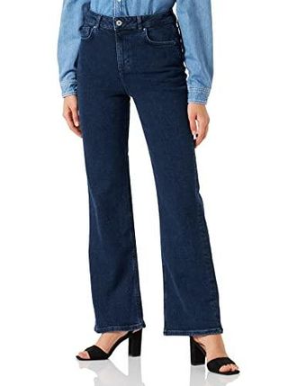 Pieces PCHOLLY HW Wide Jeans DB Noos BC, Bleu foncé Denim, 30W x 32L Femme