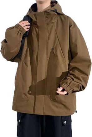Generic Veste de camping pour homme - Coupe ample - Couleur unie - Vêtement dextérieur décontracté - Veste de sport ample, marron, 6XL