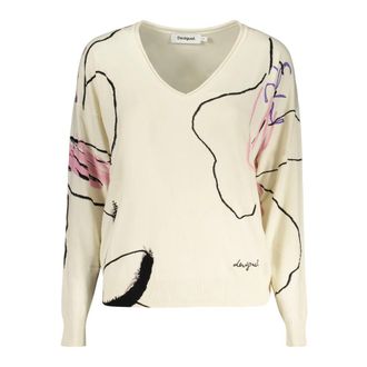 Desigual Feinstrick-Pullover mit Print - - Knitwear - Damen - Wei&szlig; - S
