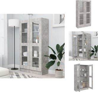 vidaXL Vidaxl - Vitrinenschrank Betongrau 82,5x30,5x150 cm Holzwerkstoff - Bücherregal - Regal - Vitrinenschrank - Holzschrank - Wohnzimmermöbel