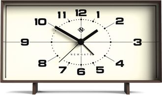 Newgate Watches Wideboy wecker | Rechteckiges Retro Design | Mokka braun | Zifferblatt aus der Mitte des jahrhunderts | Ideal für nachttisch, Schreibtisch, kaminsims 