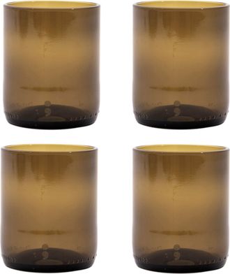 Point-Virgule Satz von 4 Gläser aus upcycled Glas olivgrün 250ml