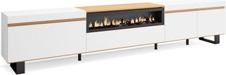 Skraut Home Skraut Home - TV-Schrank, Lowboard, f&uuml;r Wohnzimmer und Esszimmer, 288x35x57 cm, F&uuml;r gro&szlig;formatiges TV, Elektrokamin., Industriedesign, Moderner Stil
