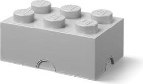 Room Copenhagen Bo&icirc;te de Rangement LEGO Brique 6 Plots gris moyen, Bo&icirc;te Empilable avec Couvercle, 8,47 l - Produit LEGO, Rangement Bureau, Chambre, Bo&icirc;te &agrave; Jouets