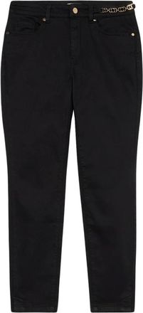Oltre Femme, Pantalons, Noir, Taille: 48 FR Pantalon Coupe Standard avec D&eacute;tail Cha&icirc;ne
