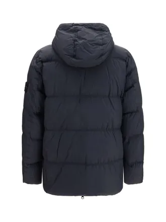 Stone Island Mens Crinkle Reps Ny Down Jacket Navy Blue Coat