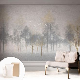 Tulup Carta Da Parati In Vlies Decorativa Per Pareti - Con Motivi Moderni - Con Colori Intensi - Per Ufficio Armonia Della Foresta 312x219 Cm