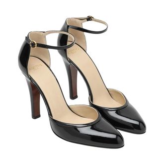 Valentino Garavani Femme, Chaussures, Noir, Taille: 37 1/2 EU Escarpins vernis &agrave; bride de cheville