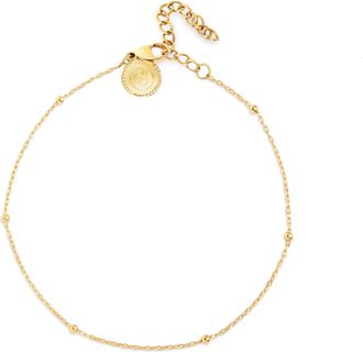 Singularu Dots Fußkettchen. Edelstahl mit 18 Kt vergoldeter Beschichtung. Schmuck für Damen