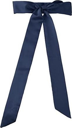 Allegra K Femmes Écharpe Maigre Solide Couleur Pure Long Foulards Foulard Bleu marin 196 * 5cm/77.17 * 1.97 inches(L*W)