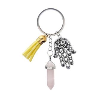 Generic Porte-cl&eacute;s en pierre pr&eacute;cieuse - Pendentif en - Accessoire de breloque en pierre polie, accent offrant un transport durable | Ornement portable pour l