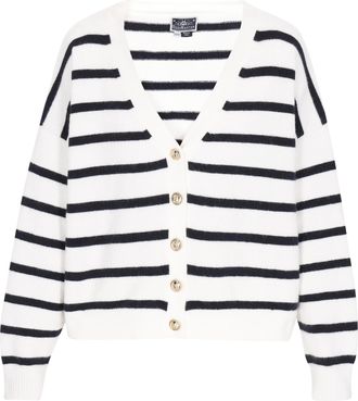 Dreimaster Dreimaster Strickjacke Frauen cremewei&szlig;e, marineblaue Streifen