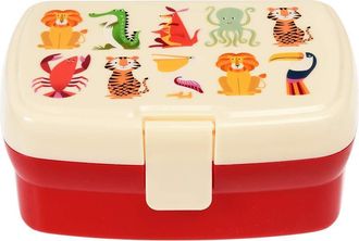 Rex London Lunchbox mit Tablett, buntes Kreaturen-Design