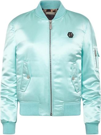 Philipp Plein Femme, Vestes, Vert, Taille: 38 FR Nylon Bomber Oversize