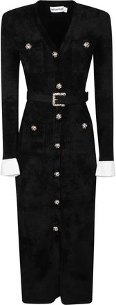 Self Portrait Chenille-Strick-Midikleid - - Dresses - Damen - Schwarzk - L