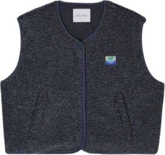 American Vintage Femme, Vestes, Noir, Taille: 40/42 FR Gilet sans manches &agrave; col rond