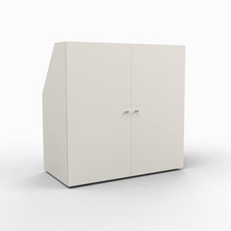 Weber Industries Meuble de Rangement sous Pente 2 Portes Cali Blanc