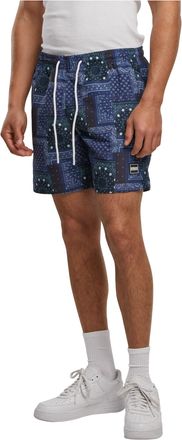 Urban Classics Herren Badehose Pattern Swim Shorts, Herren Badeshorts mit Muster, erhältlich in vielen Farbvarianten, Navy Bandana AOP, XXL