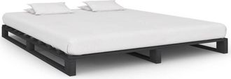 vidaXL Palettenbett Grau Massivholz Kiefer 180&times;200 cm Vidaxl