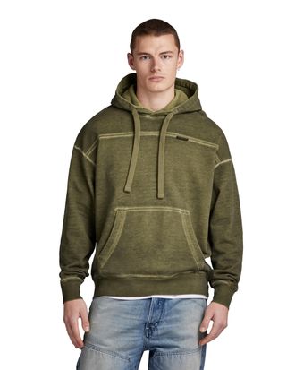 G-Star G-Star RAW Herren Garment Dyed Loose Hoodie, Gr&uuml;n (Dark Olive gd D24219-D249-C793), M