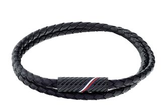 Tommy Hilfiger Jewelry Kordelarmband für Herren aus Leder Schwarz - 2790469