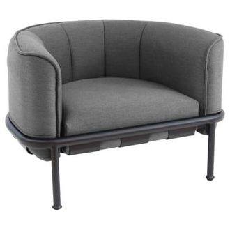 Emu Fauteuil rembourré Dock - Noir - Tissu batyline de Ferrari - Designer Sebastian Herkner