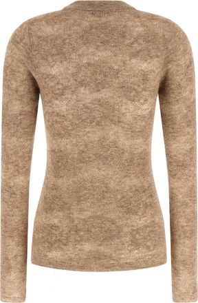 Brunello Cucinelli Perforated Silk-Alpaca Knit Sweater - Beige