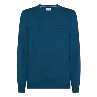 Sun 68 Sweater Basic L/S - - Knitwear - Herren - Blau - 2XL