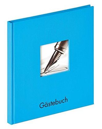 Walther Design Gästebuch oceanblau 23 x 25 cm mit Cover-Ausstanzung und Prägung, Fun GB-205-U