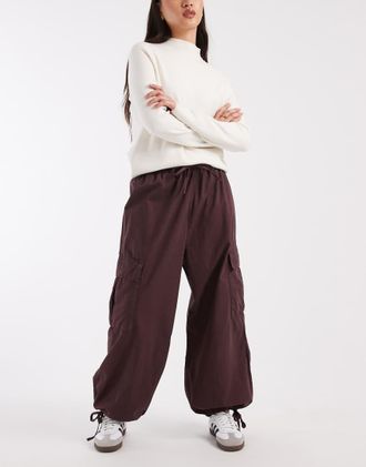 Miss Selfridge Pantalon cargo bouffant - Bordeaux-Multicolore