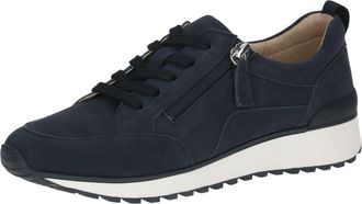 Caprice Damen Sneaker flach aus Leder mit Reißverschluss, Blau (Ocean Suede), 38 EU