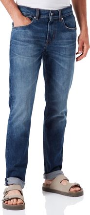 7 For All Mankind Mens Slimmy Tapered Special Edition Down Home Jeans, Dark Blue, 29