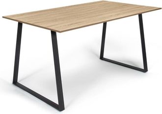 IDMarket Table à manger rectangle ROSALIE 8 personnes design industriel 150 cm