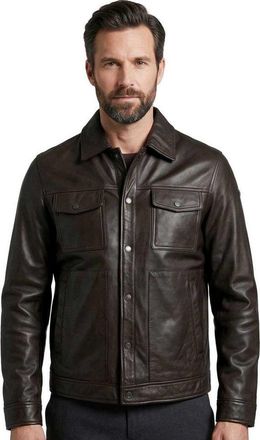 Bugatti Lederjacke BGT 095 Bugatti - Herren Lederjacke Fieldjacket-Schnitt Lammnappa dunkelbraun