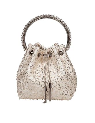 Jimmy Choo London Beuteltaschen - Bon Bon Satin Bag - Gr. unisize - in Beige - f&uuml;r Damen