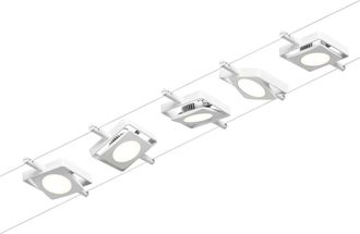 Paulmann 94422 CorDuo LED Seilsytem Set MacLED DC incl. 5x4,5 Watt erweiterbar Weiß, Chrom Drahtseil Metall 3000 K