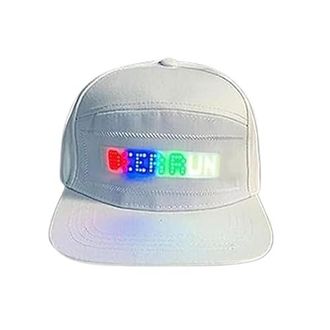 Generico Chapeaux LED drôles, chapeau avec panneau lumineux, message sur laffichage du chapeau LED, écran détachable Modification du contrôle APP facile à util